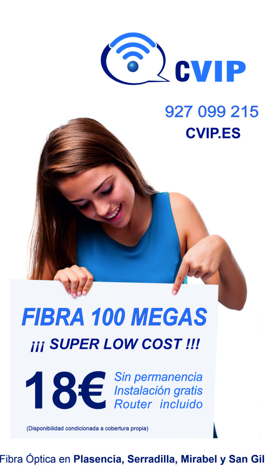 Fibra Óptica 100 Megas Super Low Cost! - CVIP - Fibra Óptica Y Wifi - Internet y Telefonía Móvil